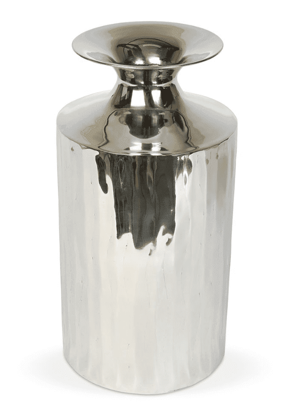 Small Hammered Stainless Steel Empire Vase - Culinary Concepts